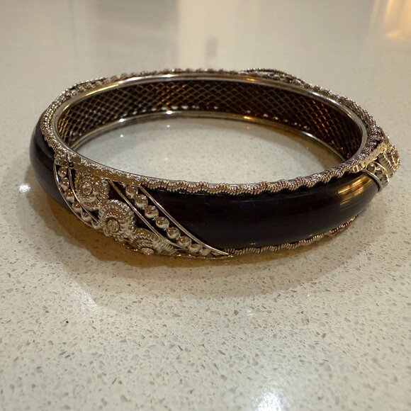 Vintage | Jewelry | Vintage Black Bangle Bracelet | Poshmark